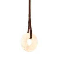 China Modern Simple Indoor Commercial Office Home Hanging Halo Ring Pendant Alabaster Chandelier for sale