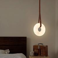 China Modern Simple Indoor Commercial Office Home Hanging Halo Ring Pendant Alabaster Chandelier for sale