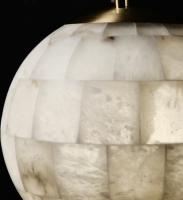 China Modern Light Luxury Natural Tooth Alabaster Chandelier Bedroom Living Room Restaurant Bar Cafe Decor Metal Globe Pendant Lamp for sale