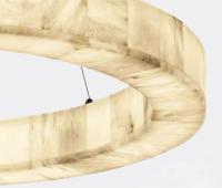 China Custom European Modern Unique Circle Ring Lighting White Natural Led Alabaster Chandelier For Living Room Dining Room for sale