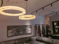 China Custom European Modern Unique Circle Ring Lighting White Natural Led Alabaster Chandelier For Living Room Dining Room for sale