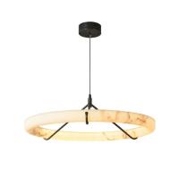 China Modern Luxury Alabaster L1P Chandelier Brass Pendant Hanging Light Dining Room Kitchen Island Hotel Bar AC Factory Price for sale