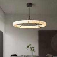 China Modern Luxury Alabaster L1P Chandelier Brass Pendant Hanging Light Dining Room Kitchen Island Hotel Bar AC Factory Price for sale