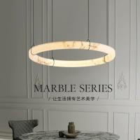 China Modern Luxury Alabaster L1P Chandelier Brass Pendant Hanging Light Dining Room Kitchen Island Hotel Bar AC Factory Price for sale