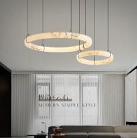 China Modern Luxury Alabaster L1P Chandelier Brass Pendant Hanging Light Dining Room Kitchen Island Hotel Bar AC Factory Price for sale