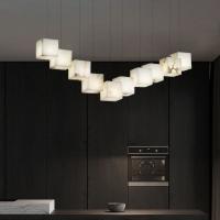 China Custom Luxury Alabaster Chandelier Modern Style Villa High Ceiling Hotel Lobby Spiral Staircase Chandelier for sale