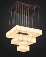 China Custom Luxury Alabaster Chandelier Modern Style Villa High Ceiling Hotel Lobby Spiral Staircase Chandelier for sale