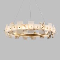 China Home Decor Circle LED Luxury Modern Pendant Light Chandelier Alabaster Lighting Products for sale