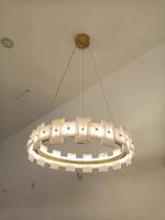 China Home Decor Circle LED Luxury Modern Pendant Light Chandelier Alabaster Lighting Products for sale