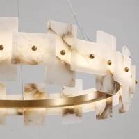 China Home Decor Circle LED Luxury Modern Pendant Light Chandelier Alabaster Lighting Products for sale