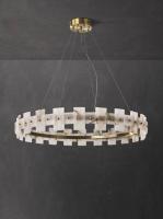 China Home Decor Circle LED Luxury Modern Pendant Light Chandelier Alabaster Lighting Products for sale