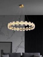China Home Decor Circle LED Luxury Modern Pendant Light Chandelier Alabaster Lighting Products for sale