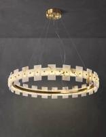 China Home Decor Circle LED Luxury Modern Pendant Light Chandelier Alabaster Lighting Products for sale