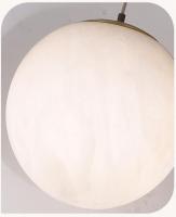 China Nordic Modern Hotel Lighting Brass Copper Chandelier Lamp White Glass Ball Led Pendant Light for sale