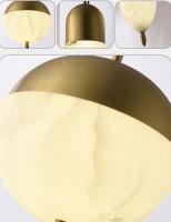 China Luxury Nordic Marble Pendant Light Home Decoration Villa Living Room Spherical Chandelier Bedroom Coffee Shop Alabaster Lamp for sale