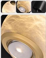 China Luxury Indoor Home Decorations Linear Suspension Kitchen Island Living Room Bedroom Round Ball Alabaster Chandelier for sale