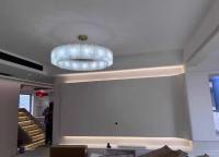China All Copper Light Luxury Natural Marble Creative New Chinese Model Living Room Dining Room Circular Chandelier for sale