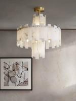 China Modern Dining Room Modern Pendant Lighting Led Lights Venus Alabaster Linear Chandelier for sale