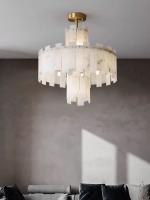 China Modern Dining Room Modern Pendant Lighting Led Lights Venus Alabaster Linear Chandelier for sale