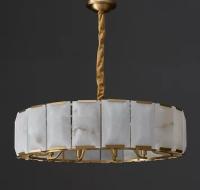 China Modern Luxury Chandelier Home Living Room Bedroom Natural Marble Black Gold Dual Color Copper Frame Alabaster Pendent for sale