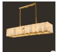 China Modern Luxury Chandelier Home Living Room Bedroom Natural Marble Black Gold Dual Color Copper Frame Alabaster Pendent for sale