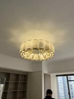 China Modern Luxury Chandelier Home Living Room Bedroom Natural Marble Black Gold Dual Color Copper Frame Alabaster Pendent for sale