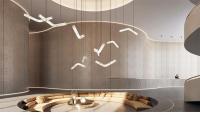 China Modern Luxury LED Pendant Light Factory Price Large Alabaster Chandelier Designer Restaurant Hotel Office DIY Lighting Fixtures for sale