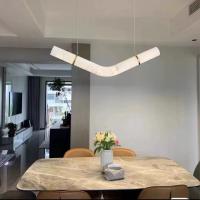 China Modern Luxury LED Pendant Light Factory Price Large Alabaster Chandelier Designer Restaurant Hotel Office DIY Lighting Fixtures for sale