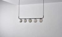 China Wholesale Iron Modern Restaurant Pendant Lamp For Bedroom Bedside Dinning Room Luxury Alabaster Marble Ball Pendant Light for sale
