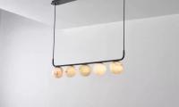China Wholesale Iron Modern Restaurant Pendant Lamp For Bedroom Bedside Dinning Room Luxury Alabaster Marble Ball Pendant Light for sale