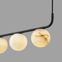 China Wholesale Iron Modern Restaurant Pendant Lamp For Bedroom Bedside Dinning Room Luxury Alabaster Marble Ball Pendant Light for sale