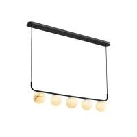 China Wholesale Iron Modern Restaurant Pendant Lamp For Bedroom Bedside Dinning Room Luxury Alabaster Marble Ball Pendant Light for sale