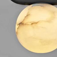 China Wholesale Iron Modern Restaurant Pendant Lamp For Bedroom Bedside Dinning Room Luxury Alabaster Marble Ball Pendant Light for sale
