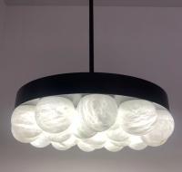 China Modern Nordic Marble Chandelier Designer High-end Minimalist Living Room Alabaster Light All Copper Dining Room Bedroom Lamp for sale