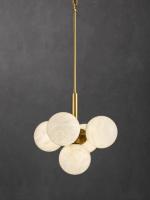 China Modern Round Alabaster Pendant Lamp Dining Room Living Romm Bedside Luxury Decorate Chandelier for sale