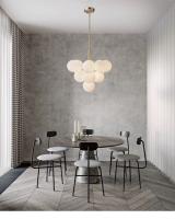 China Luxury Home Decoration Alabaster Ball Modern Nordic Copper Chandelier Pendant Lights For Living Room Restaurant for sale
