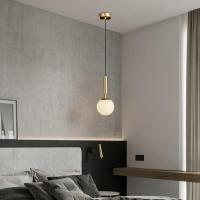 China Light Luxury Simple Villa Dining Room Clothing Store Alabaster Lamp Round Balloon Spherical Chandelier for sale