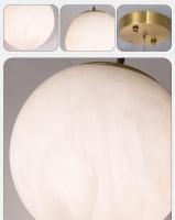 China Light Luxury Simple Villa Dining Room Clothing Store Alabaster Lamp Round Balloon Spherical Chandelier for sale
