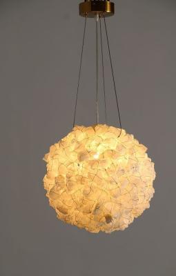 China Contemporary Design Kitchen Island Ball Hanging Lamp Small Natural Rock Decoration Chandelier for sale