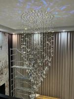 China Long Crystal Butterfly Duplex Building Villa Hotel Club Light Luxury Spiral Staircase Chandelier Accessories for sale