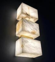China Modern Marble Lamp Luxury Study LED Modern Living Room Hallway Staircase Bedroom Headboard Marble Wall Lamp for sale