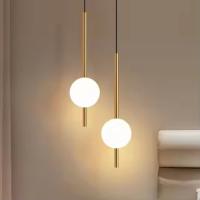 China All Copper Natural Marble Chandelier Spain Light Luxury Simple Creative Bar Restaurant Bedroom Bedside Lift Small Chandelier for sale