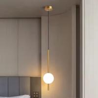China All Copper Natural Marble Chandelier Spain Light Luxury Simple Creative Bar Restaurant Bedroom Bedside Lift Small Chandelier for sale