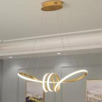 China Gold Chrome Plated Modern Led Chandelier Hanging For Dining Room Kitchen Room Living Room Home Deco Chandelier Fixture for sale
