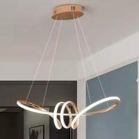 China Nordic New Design Colored Pendant Light Restaurant Suspended Pendant Lamp Modern Art Twisted Design Creative Wave LED Chandelier for sale