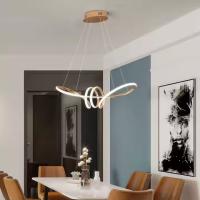 China Nordic New Design Colored Pendant Light Restaurant Suspended Pendant Lamp Modern Art Twisted Design Creative Wave LED Chandelier for sale