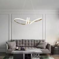 China Nordic New Design Colored Pendant Light Restaurant Suspended Pendant Lamp Modern Art Twisted Design Creative Wave LED Chandelier for sale