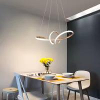 China Nordic New Design Colored Pendant Light Restaurant Suspended Pendant Lamp Modern Art Twisted Design Creative Wave LED Chandelier for sale