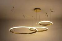 China Modern Pendant Lights Living Room Dining Room Circle Rings Acrylic Aluminum Body LED Ceiling Lamp Home Metal Contemporary for sale