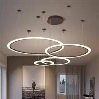 China Modern Pendant Lights Living Room Dining Room Circle Rings Acrylic Aluminum Body LED Ceiling Lamp Home Metal Contemporary for sale
